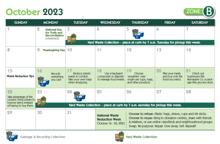 Short-term Garbage and Recycling Calendar – Orchard Park / Sherwood ...